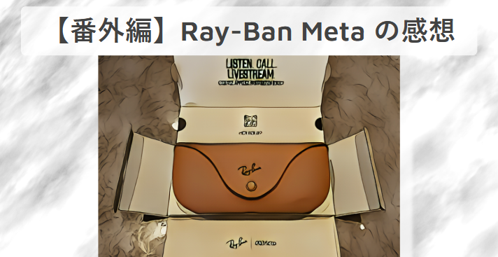 【番外編】Ray-Ban Meta スマートグラスの感想 – フクロウの図表ラボ